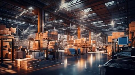 Premium Ai Image A Hyper Detailed Shot Of A Warehouse Management