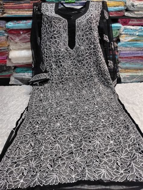 Lucknowi Chikankari Chiffon Jaal Kurti Timeless Elegance