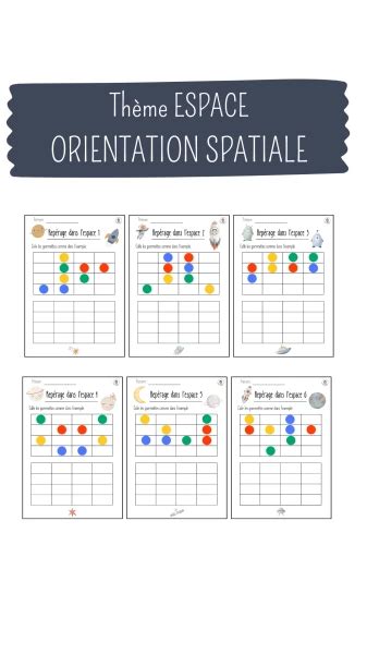 Partapp 6x Fiches Ateliers Lespace Orientation Spatiale Gommettes