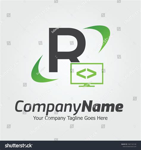 Programming Code Computer Monitor Logo Template Stock Vector Royalty Free 1867142140