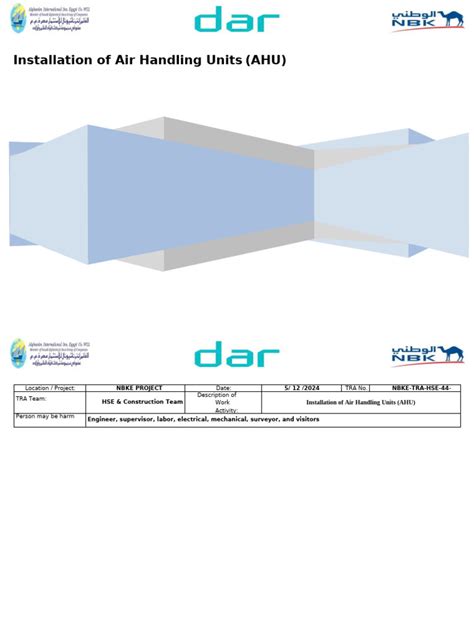 Ahu Installation Safety Guidelines Pdf Personal Protective