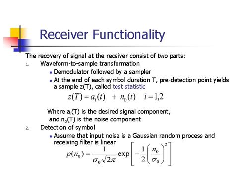 Lecture 1 30 Structure Of The Optimal Receiver