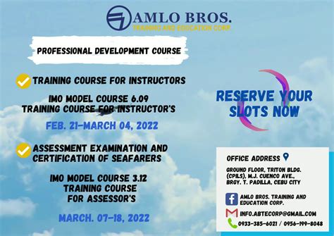 👉 Imo Instructors Course 609 And Imo Assessors Course 312 Schedule