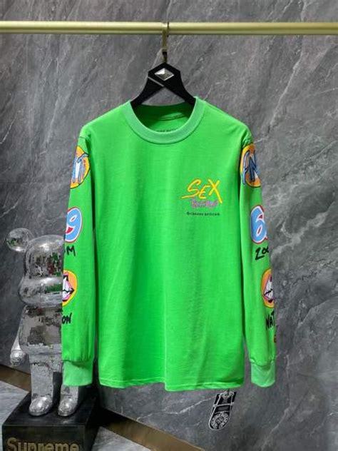 Chrome Heart Sex Record Long Sleeve Green T Shirt