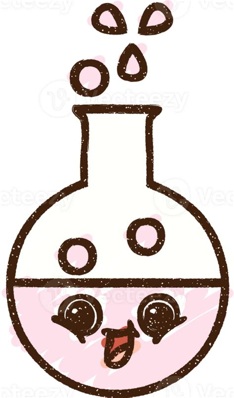 Science Beaker Chalk Drawing 41017181 PNG