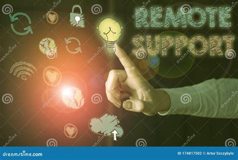 Handwriting Text Remote Support Concept Meaning Help Endusers To Solve Computer Problems And