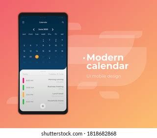 Calendar Mobile Apptasks Ui Ux Design Stock Vector Royalty Free Shutterstock