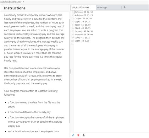 Solved C Use Two Parallel Arrays A One Dimensional Array