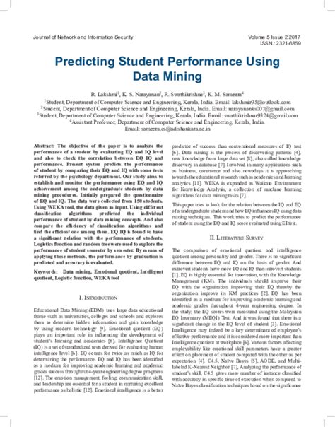Pdf Predicting Student Performance Using Data Mining