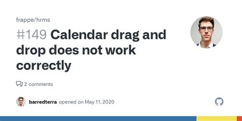 Calendar Drag And Drop Does Not Work Correctly · Issue 149 · Frappehrms · Github