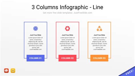 3 Columns Infographic Line Just Free Slide