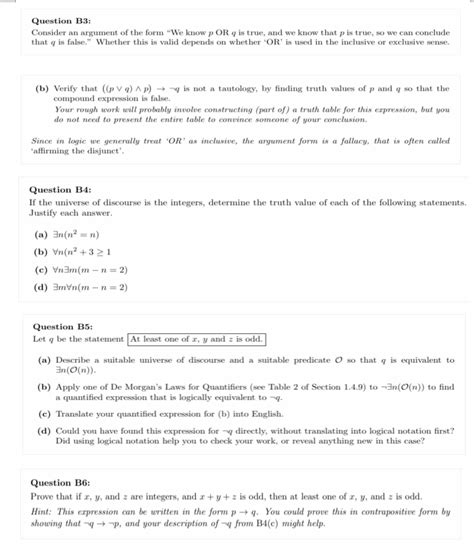 Solved Question B Consider An Argument Of The Form We Chegg