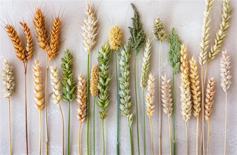 Different Types Of Wheat On Display Premium Ai Generated Image