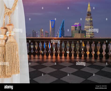 A View Of Riyadh City Saudi Arabia From A Terrace Balcony Of A High