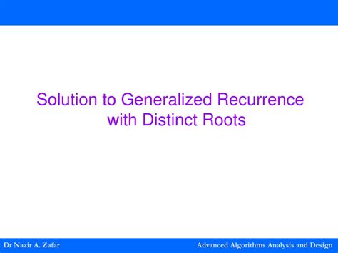 Ppt Advanced Algorithms Analysis And Design Powerpoint Presentation