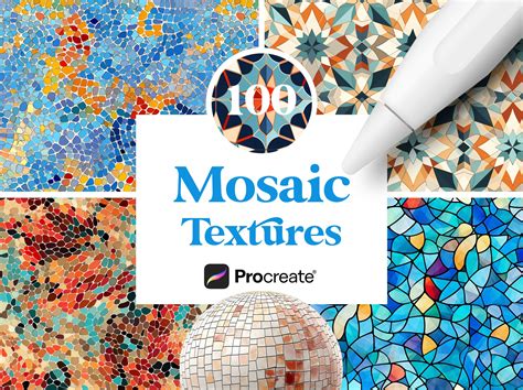 100 mosaic procreate patterns seamless digital download etsy