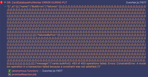 constrainterror thrown on put add or bulkput operations nondescript error message