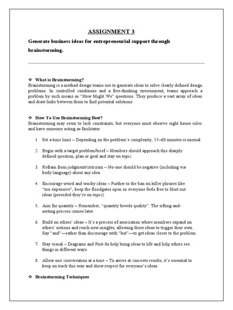 Assignment 3a Pdf Brainstorming Human Communication