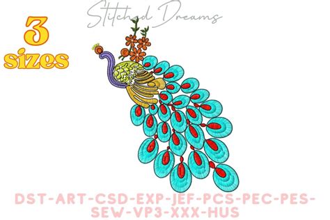 Peacock Embroidery Design · Creative Fabrica