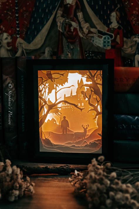 Wizard Magic Lightbox Shadowbox Forbidden Forest Etsy