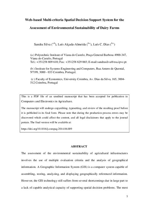 Pdf Development Of A Web Based Multi Criteria Spatial Decision Support System For The