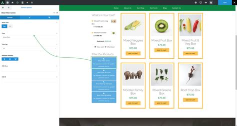 Woo Filter Active Element Avada Website Builder