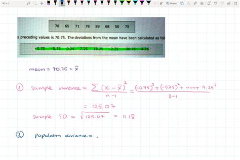 Calculating Standard Deviation And Variance Using The Definitional Formula Consider Data Set