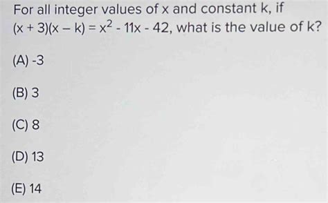 Solved For All Integer Values Of X And Constant K If X3x Kx2