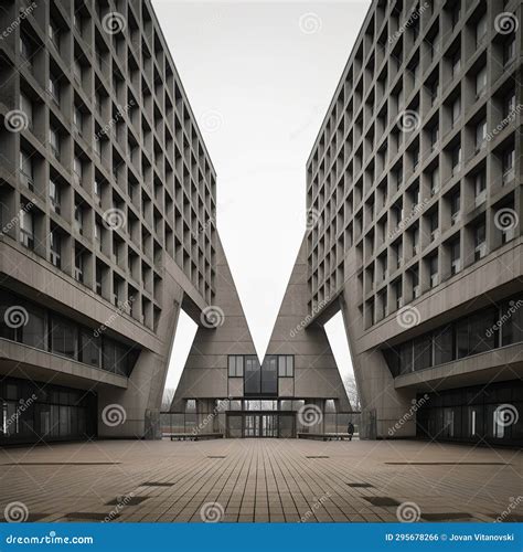 Contemporary Symmetrical City Architecture Stock Illustration