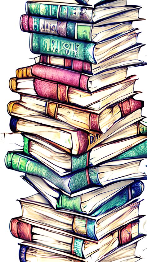 Shabby Pile Of Books Illustration · Creative Fabrica