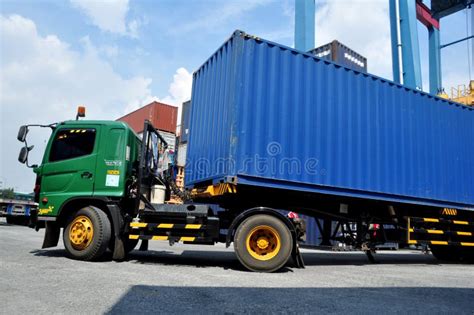 Container Loading And Unloading Activities At Tanjung Priok Port