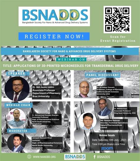 Md Jasim Uddin Phd On Linkedin Webinar Alert Applications Of 3d Printed Microneedles For