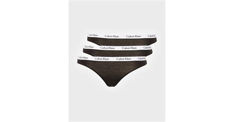 Buy Calvin Klein Underwear Thong 3pk Black