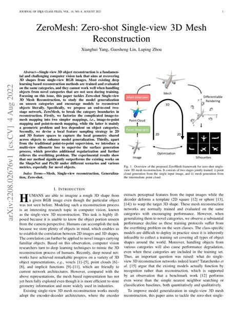 Zeromesh Zero Shot Single View D Mesh Reconstruction Deepai