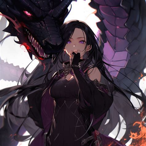 Anime Girl With A Dragon By Amenale On Deviantart
