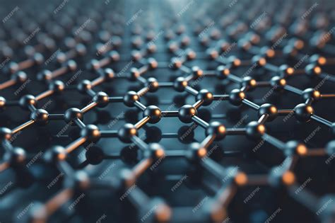 Premium Photo Hexagonal Grid Pattern Of Molecular Structure Of Graphene