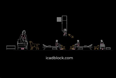 Woman Sitting On Beach Bed Cad Block Icadblock