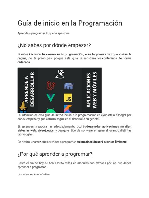 Guía De Inicio En La Programación Pdf