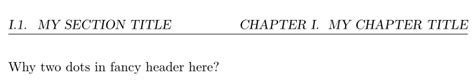Fancyhdr S Extra Dot In Header For Section Title How To Remove TeX LaTeX Stack Exchange