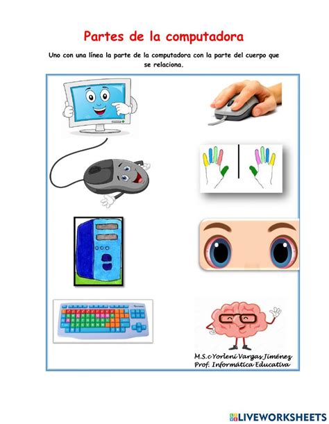 Partes De La Computadora Online Worksheet For Preescolar Computadora Para Niños Clase De