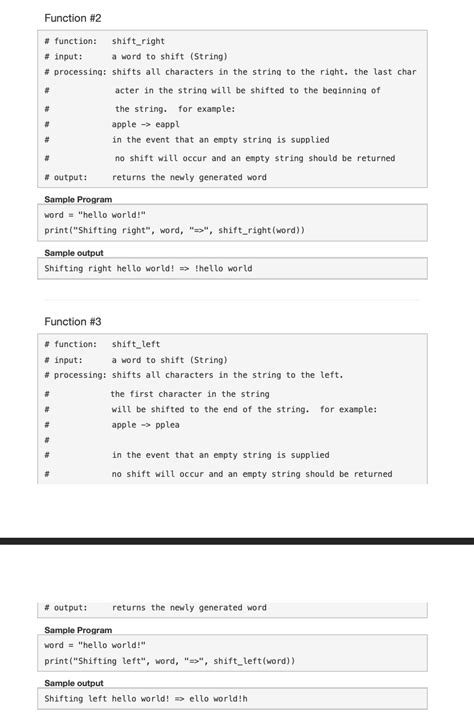 Solved Function Function Shift Right Input A Word Chegg
