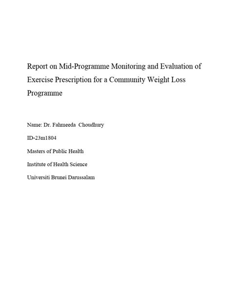 Report On Mid Programme Monitoring And Evaluation Pdf Obesity Non Communicable Disease