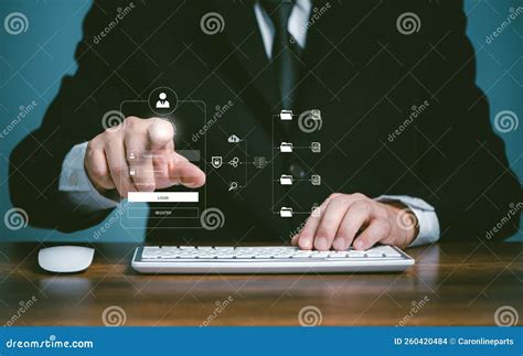 Cybersecurity Cloud Network Systerm Privacy Protect Data Concept Businessman Using Computer And