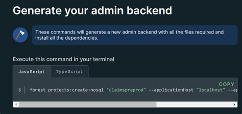 Command For Express Mongoose Generate Project Help Me Forest Admin