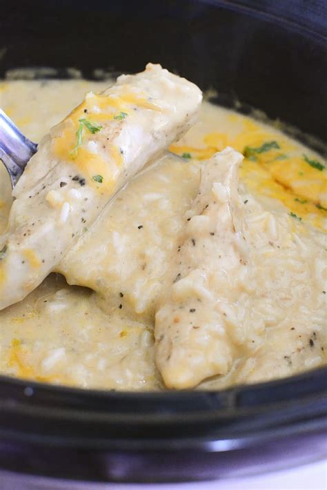 Slow Cooker Cheesy Risotto With Chicken The Salty Pot