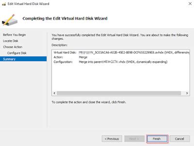 Hyper V Manual Disk Merge Via Hyper V Manager