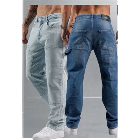 Mens Jeans Straight Cut Vintage Workwear Carpenter Jeans Stretchable