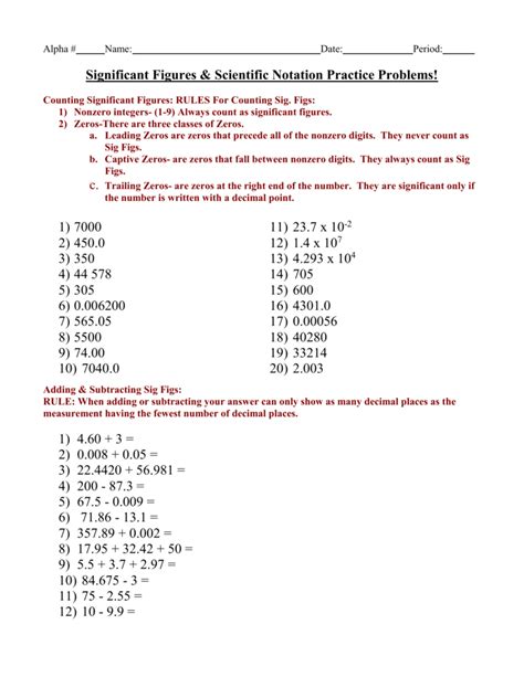 adding subtracting scientific notation worksheet