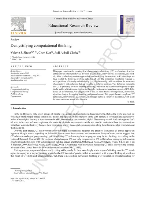 Pdf Demystifying Computational Thinking