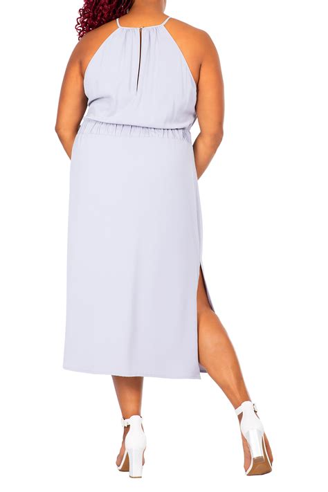 Womens Plus Size Halter Neck Elegant Maxi Dress Eloquii